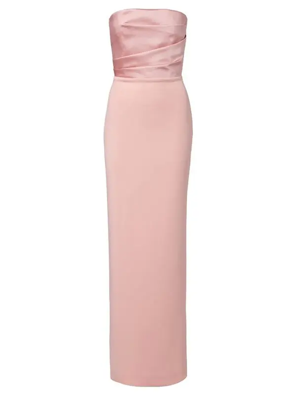 Solace London Afra Satin-trimmed Bustier Gown - Pink