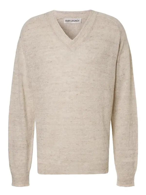 Our Legacy Rue Linen And Cotton Sweater - Beige