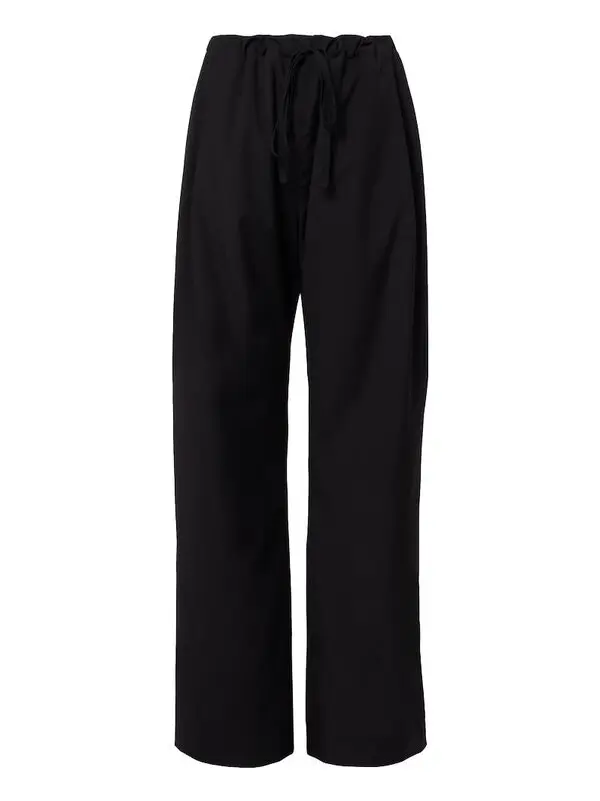 Khaite Wide-leg Virgin Wool Pants - Black