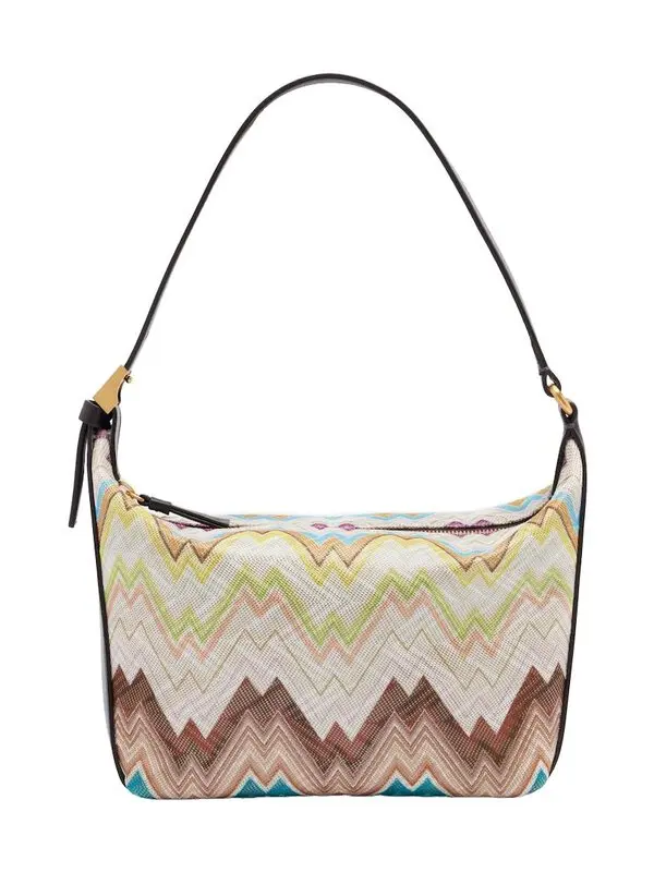 Missoni Leather-trimmed Shoulder Bag - Multicoloured