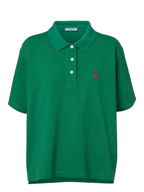 Prada Cotton Piqué Polo Shirt - Green