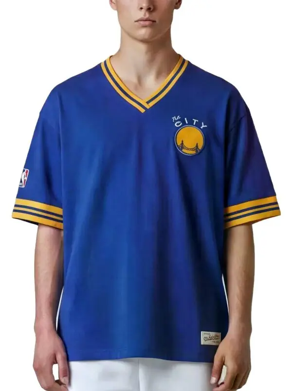 Mitchell & Ness Nba Golden State Warriors V-neck T-shirt - Blue