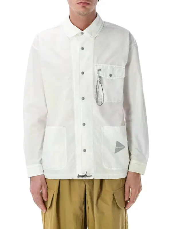 AND WANDER Flap-pocket Overshirt - White