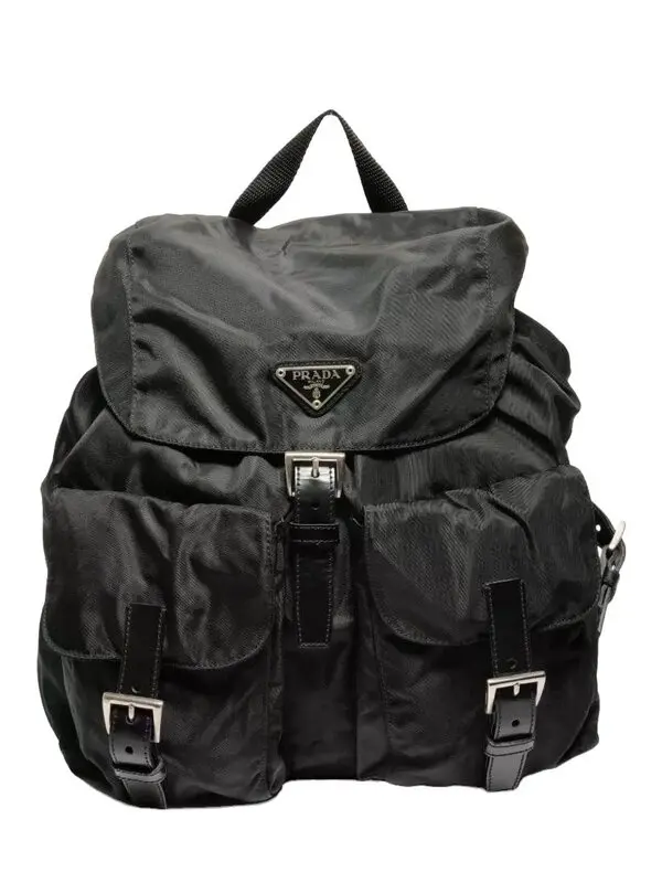 Prada 1990s Triangle-logo Backpack - Black
