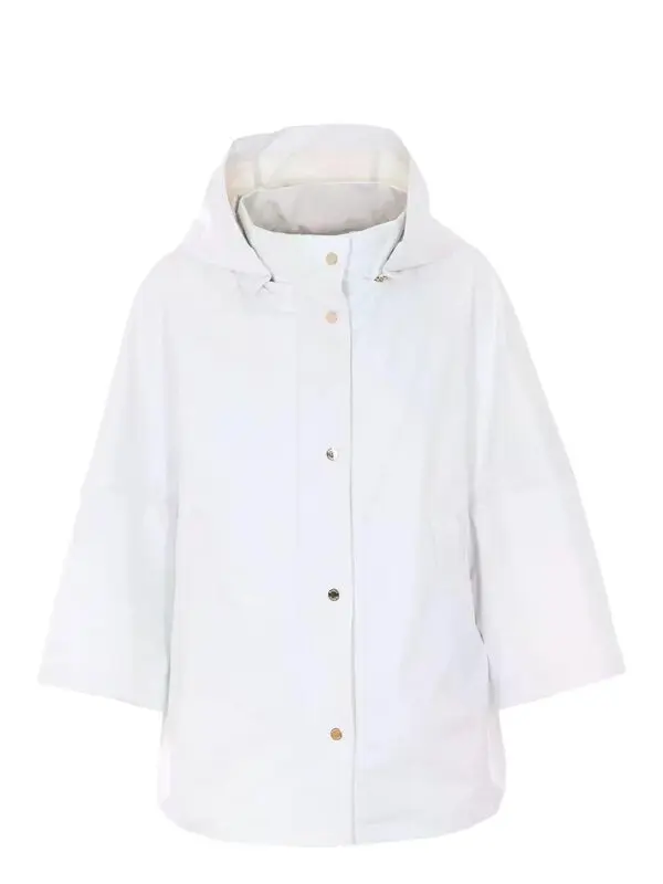 MOORER Hooded Coat With Zip Pockets - White