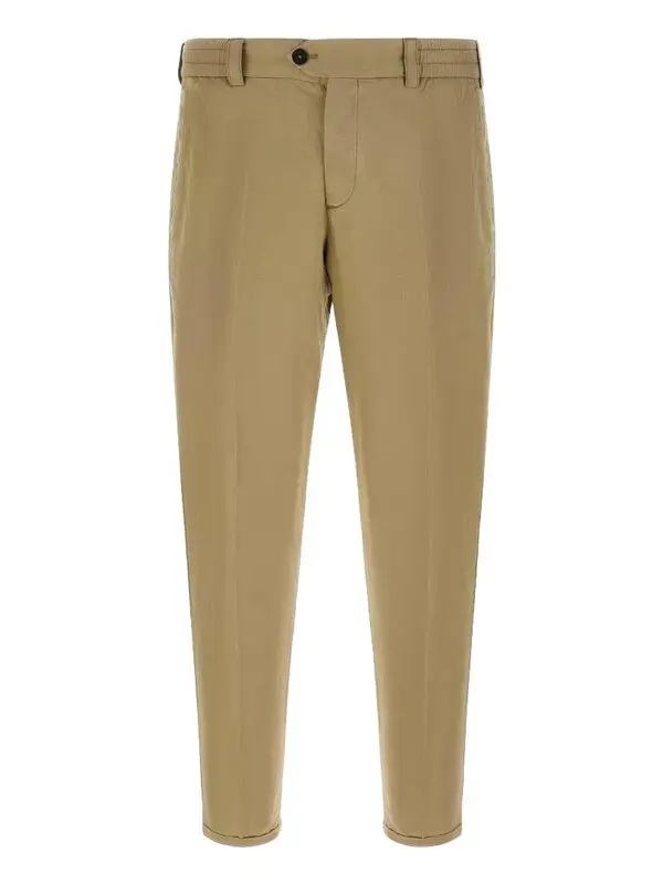 PT TORINO Elastic Waist Ankle Length Trousers - Neutrals