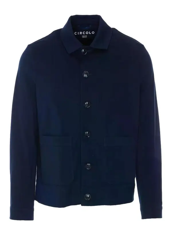CIRCOLO 1901 Cotton Button Jacket - Blue