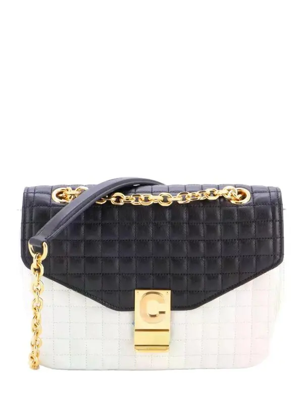 Celine C Bag Quilted Leather Medium Shoulder Bag - Black