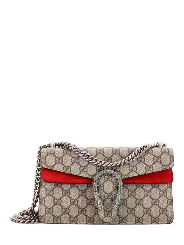 Gucci Dionysus Gg Coated Canvas Small Shoulder Bag With Crystal Embellished Metal - Brown