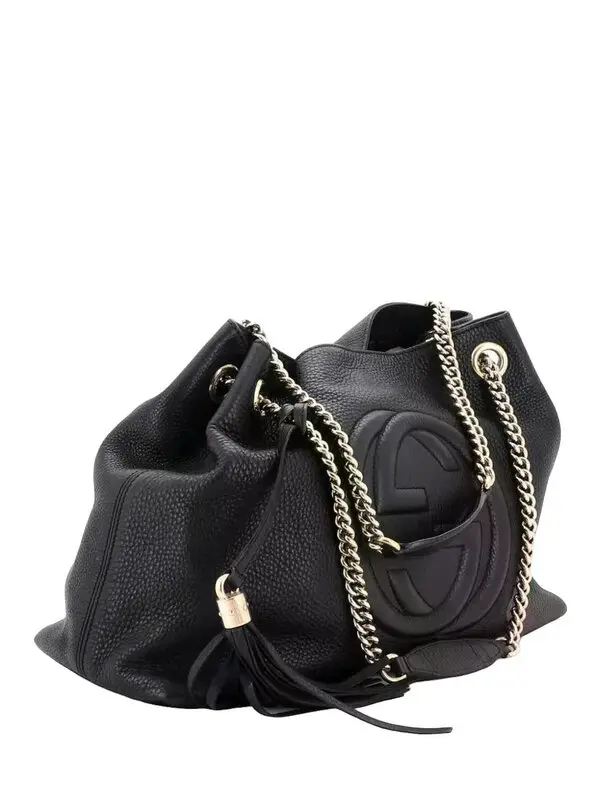 Gucci Soho Chain Strap Leather Medium Shoulder Bag - Black