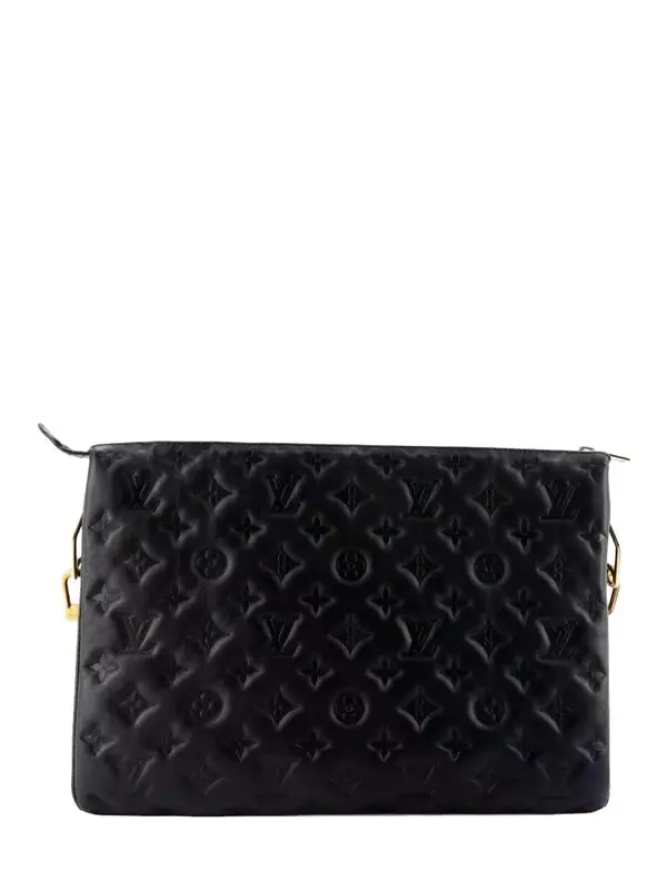 LOUIS VUITTON Coussin Mm Crossbody Bag Monogram Embossed Lambskin - Black