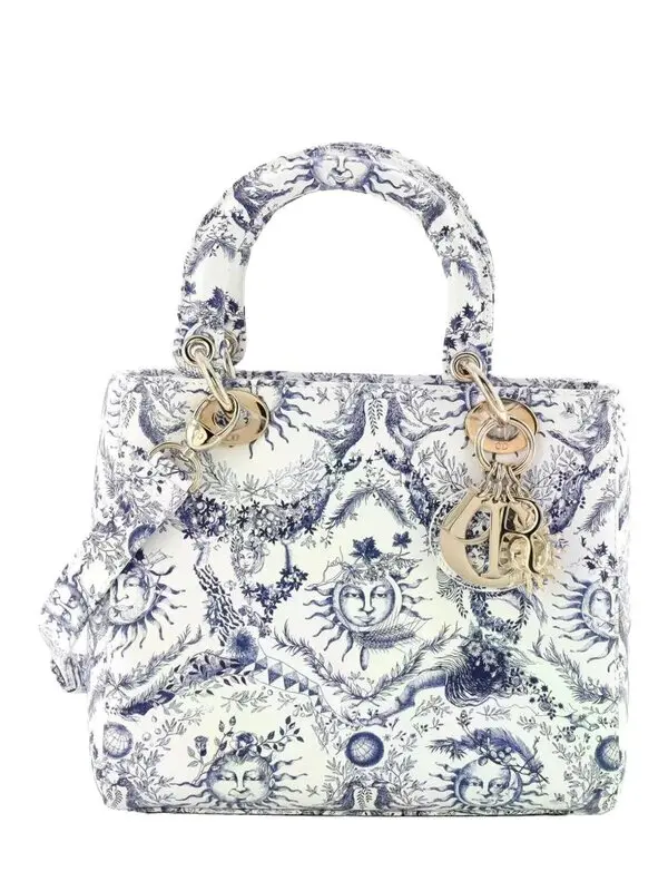 Dior Le Soleil Lady Nm Printed Leather Satchel - Blue
