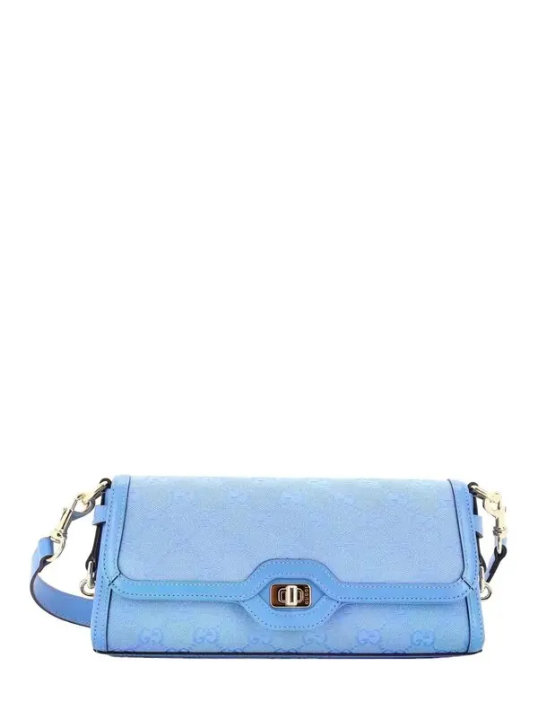 Gucci Luce Canvas Small Shoulder Bag - Blue