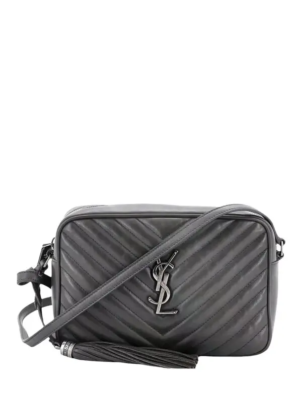 Saint Laurent Lou Camera Bag Matelasse Chevron Leather - Grey