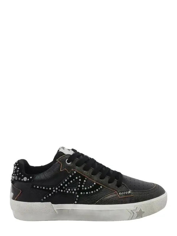 Ash Moonlight Studded Leather Sneakers - Black