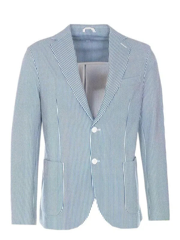 CIRCOLO 1901 Striped Single-breasted Jacket - Blue