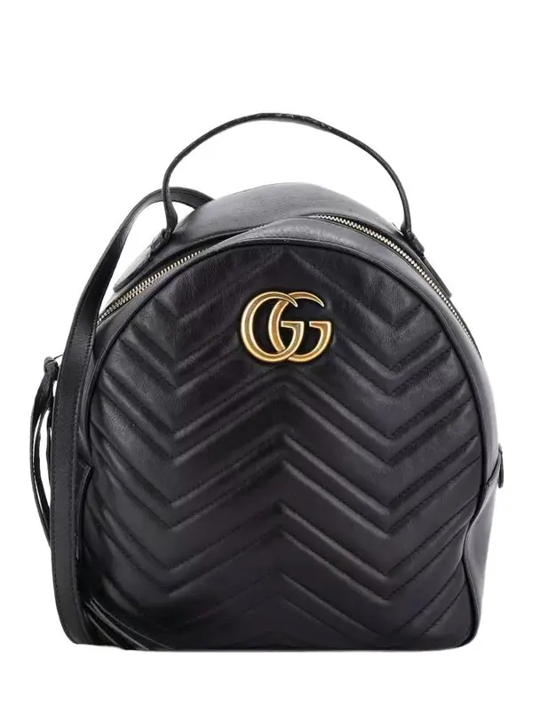 Gucci Gg Marmont Matelasse Leather Small Backpack - Black