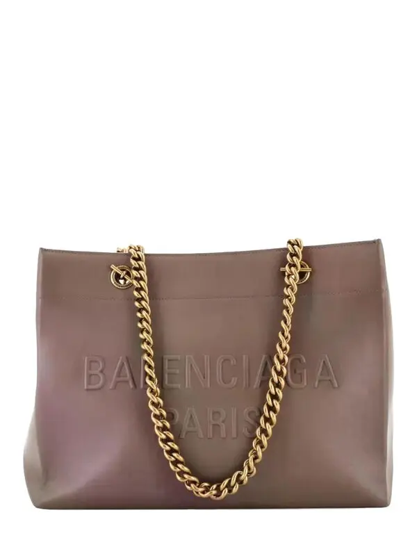 Balenciaga Duty Free Chain Leather Medium Tote Bag - Brown