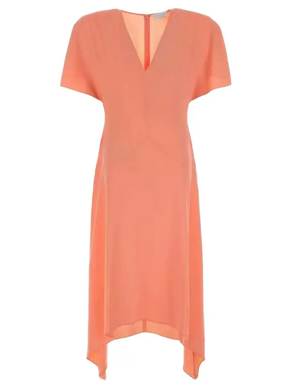 Stella McCartney V-neck Midi Dress - Orange