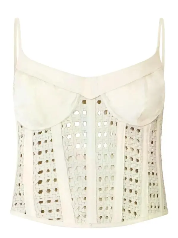 Philipp Plein Woven Leather Bustier - Neutrals