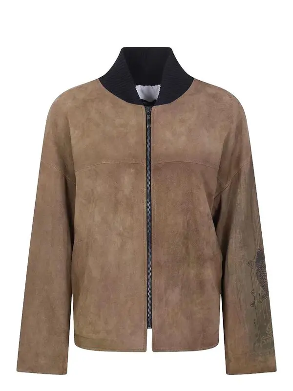 IBRIGU Zip Bomber Jacket - Brown