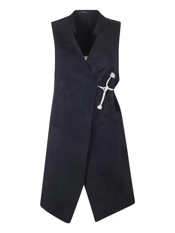 IBRIGU Tie-detail Sleeveless Waistcoat - Blue