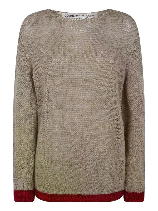 Comme Des Garçons Contrast-trim Sweater - Neutrals