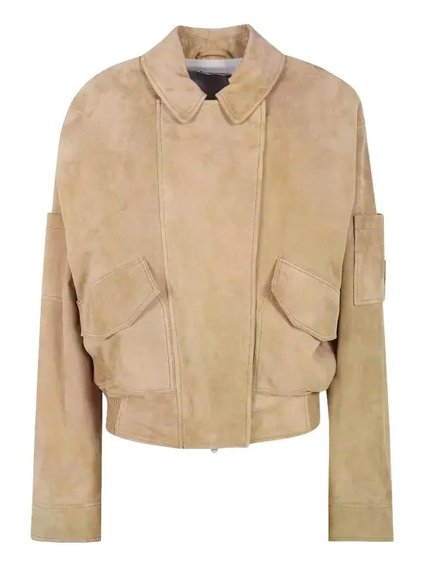 DRHOPE Pocket Suede Jacket - Neutrals