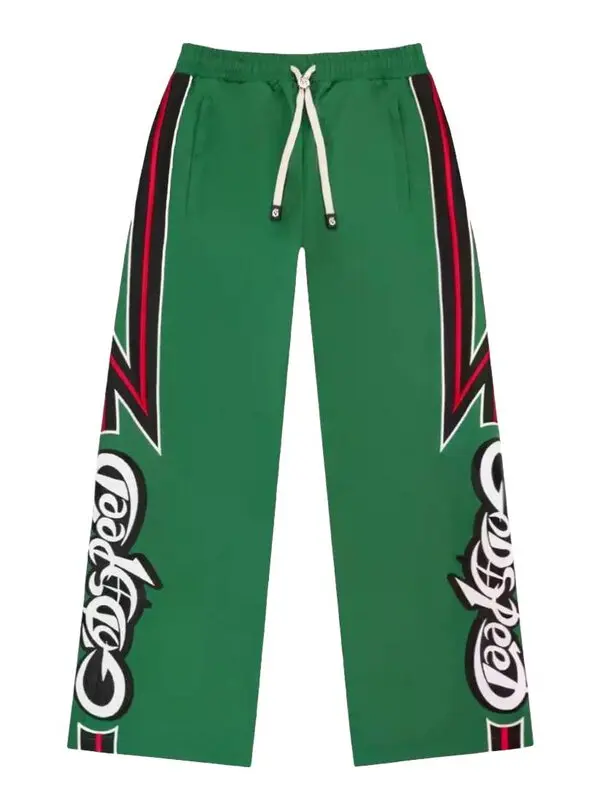 GODSPEED Side Stripe Track Pants - Green