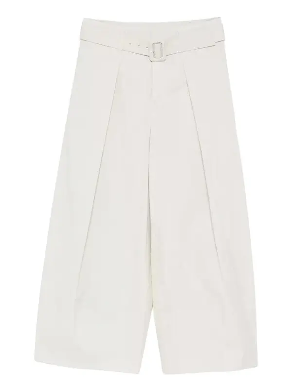 LESS Wide-leg Cropped Trousers - Green