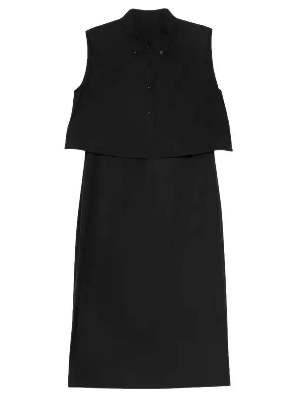 LESS Layered Shirt Dress - Black