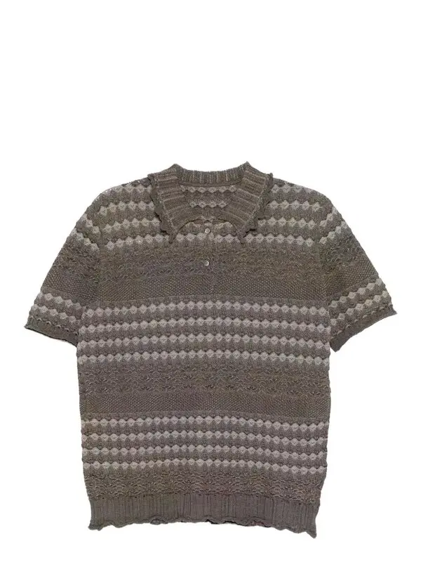 JNBY Patterned Knit Collared Top - Brown