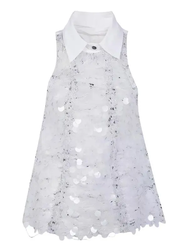 AVIU Sequin Embellished Collared Blouse - White