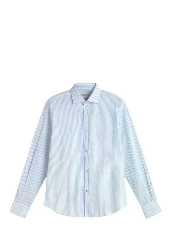 LES HÉRITIERS Serrsucker Stripe-pattern Shirt - Blue
