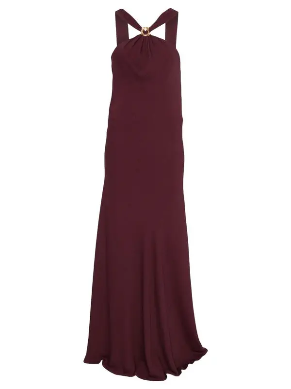 FORTE_FORTE Silk Blend Halterneck Maxi Dress - Red