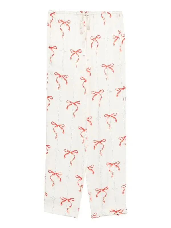FORTE_FORTE Printed Drawstring Trousers - Red
