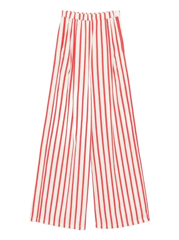 FORTE_FORTE Striped Wide Leg Trousers - Red