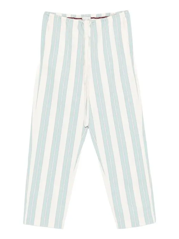 FORTE_FORTE Striped Drawstring Trousers - Sky Blue
