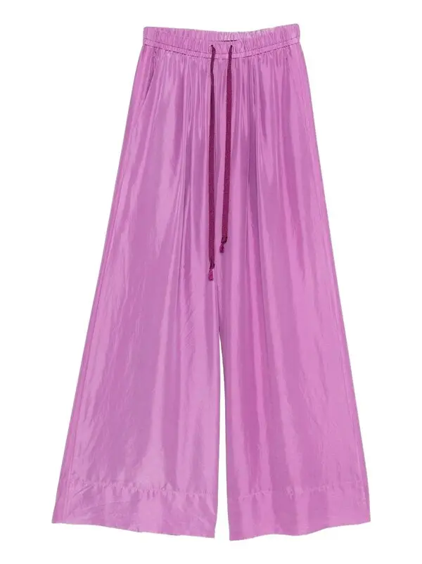 FORTE_FORTE Silk Drawstring Trousers - Purple