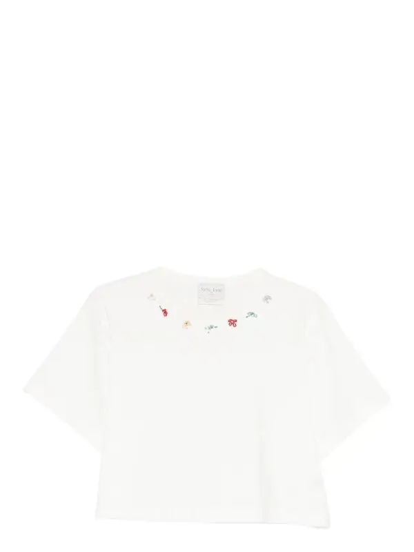 FORTE_FORTE Embroidered Cotton T-shirt - White