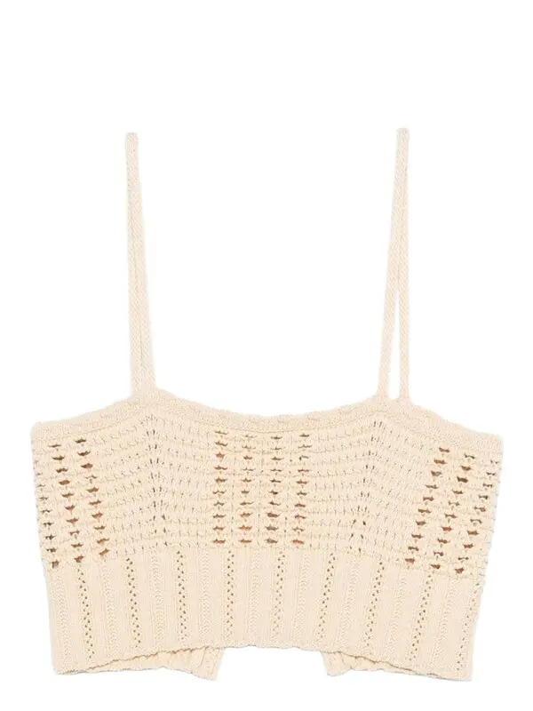 FORTE_FORTE Knitted Bralette Top - White
