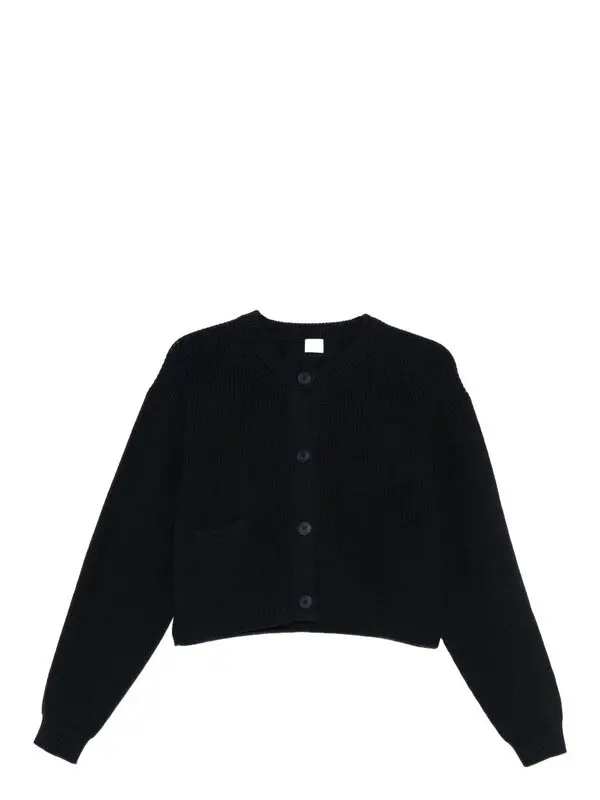 CT PLAGE Cotton Crewneck Cardigan - Blue