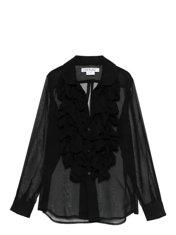 Comme Des Garçons Embroidered Button-down Blouse - Black