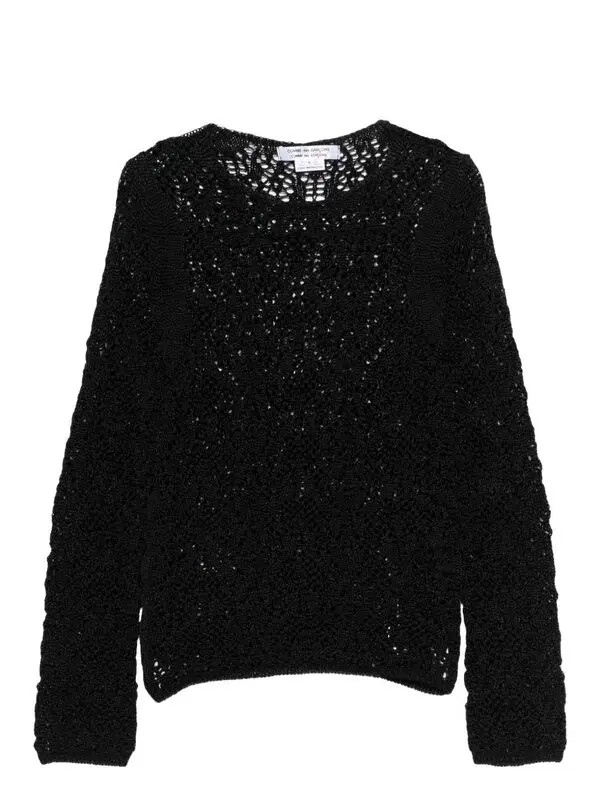 Comme Des Garçons Open-knit Crewneck Sweater - Black
