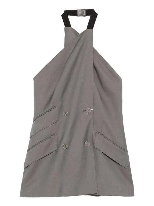 Max Mara Wool Halterneck Top - Grey