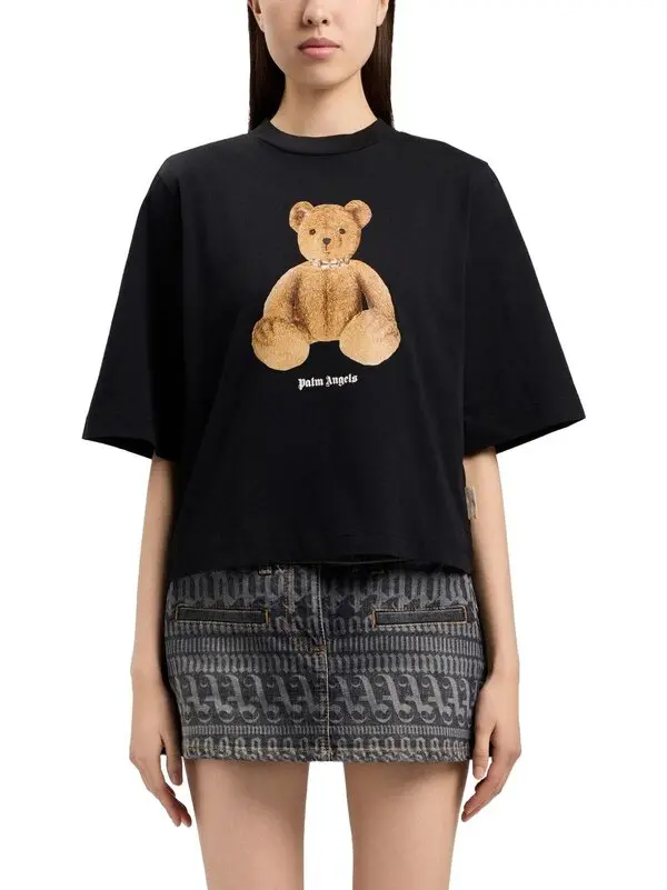 Palm Angels Bear Cotton T-shirt - Black