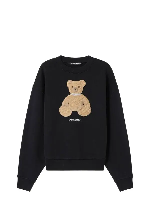 Palm Angels Bear Crewneck Sweatshirt - Black