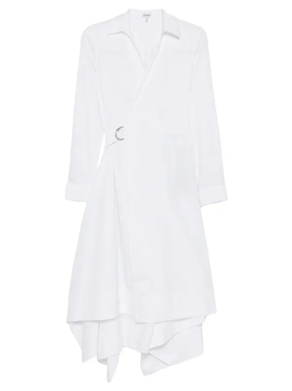 Loewe Cotton Draped Dress - White