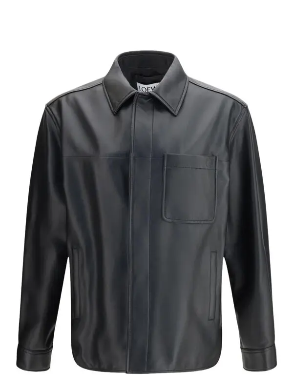 Loewe Leather Shirt - Black