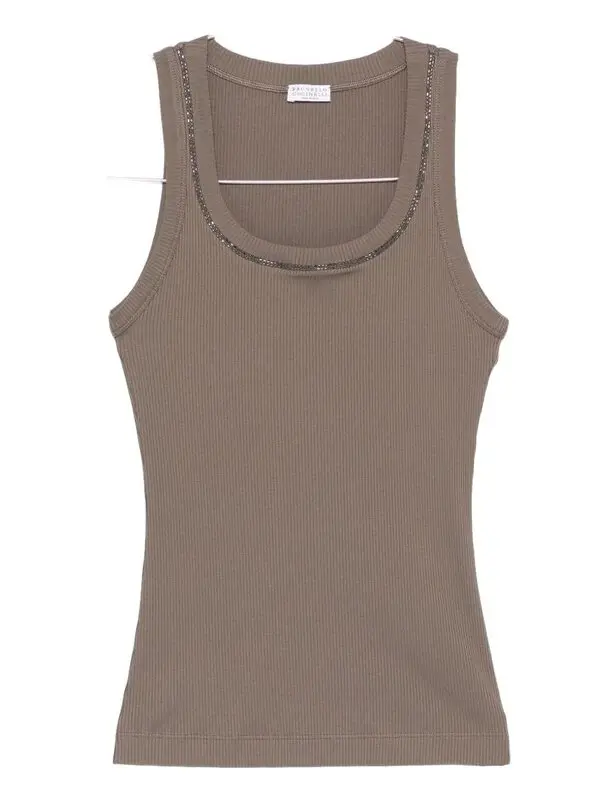 Brunello Cucinelli Cotton Tank Top - Brown